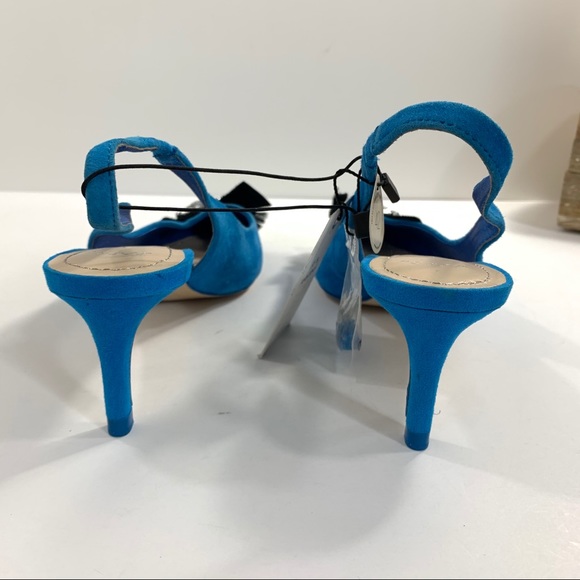 Zara | Shoes | Nwt Zara Slingback Turquoise Leather Pointy Toe 35 ...